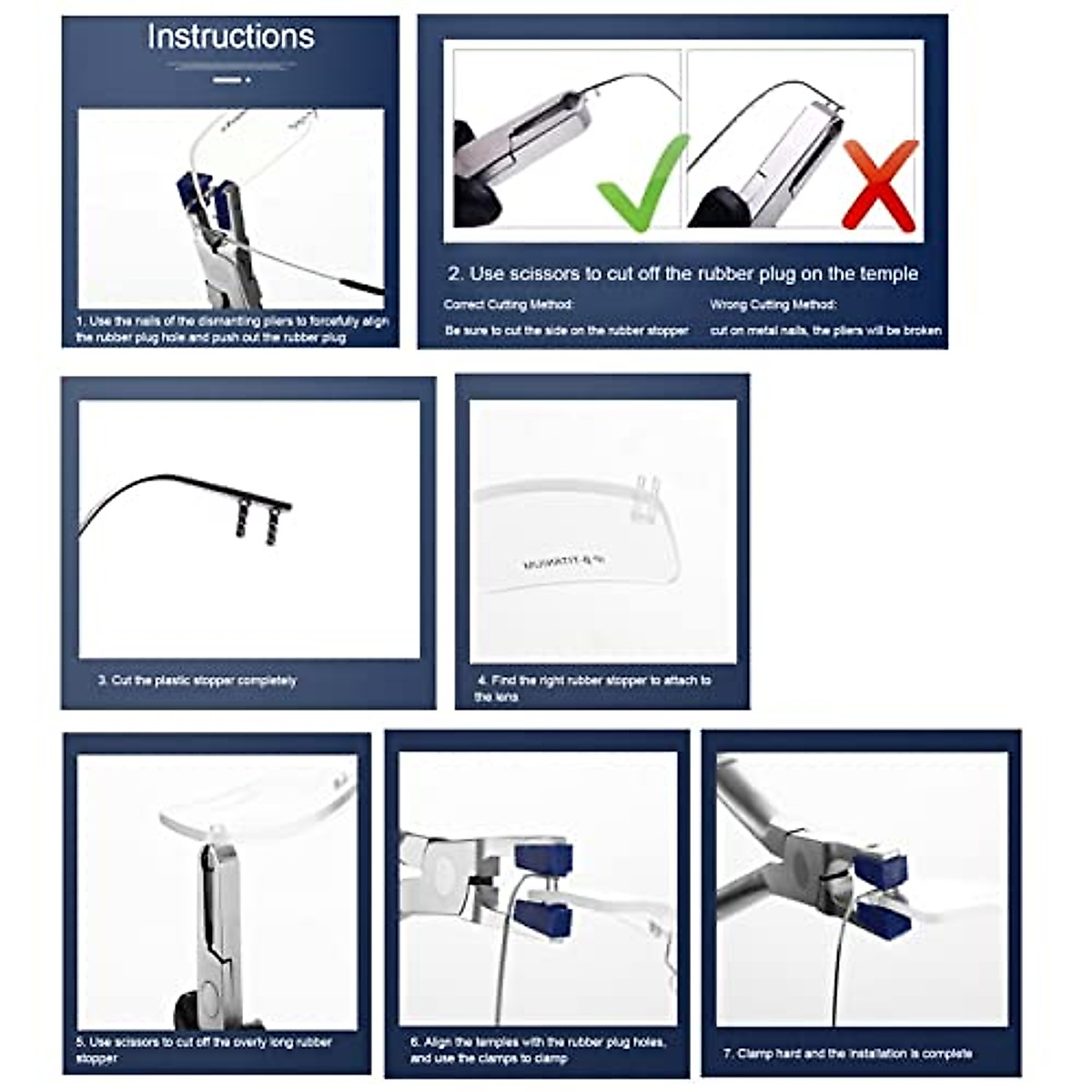 Brrnoo Eyeglasses Repair Set, 3 Pcs Professional Glasses Pliers Kit Professional Eyeglass Repair Set Rimless Disassembly Glasses Frames Optical Tools Set, Eyeglass Plier Set for Eyeglasses Repairing