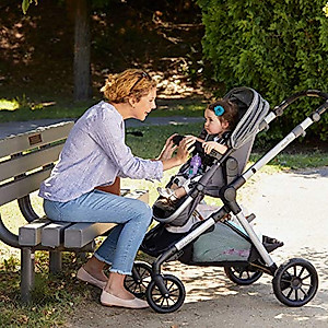 Evenflo Pivot Xpand Modular Stroller, Baby Stroller, 4 Modes, Durable Construction, Extra-Large Storage Basket, Compact Folding Design, 55-lb Capacity, Stallion Black-1 Count (Pack of 1)