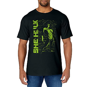 Marvel She-Hulk Built Tough Brick Silhouette Portrait T-Shirt