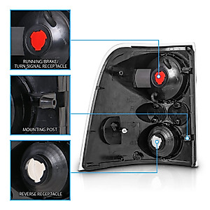 AmeriLite Black Replacement Brake Tail Lights Set For 02-05 Ford Explorer - Passenger and Driver Side