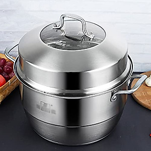 ZLXDP Steamer Stainless Steel Sauna Pot Seafood Steam Pot Household Thickened Soup Pot Gas Stove Induction Cooker Hot Pot