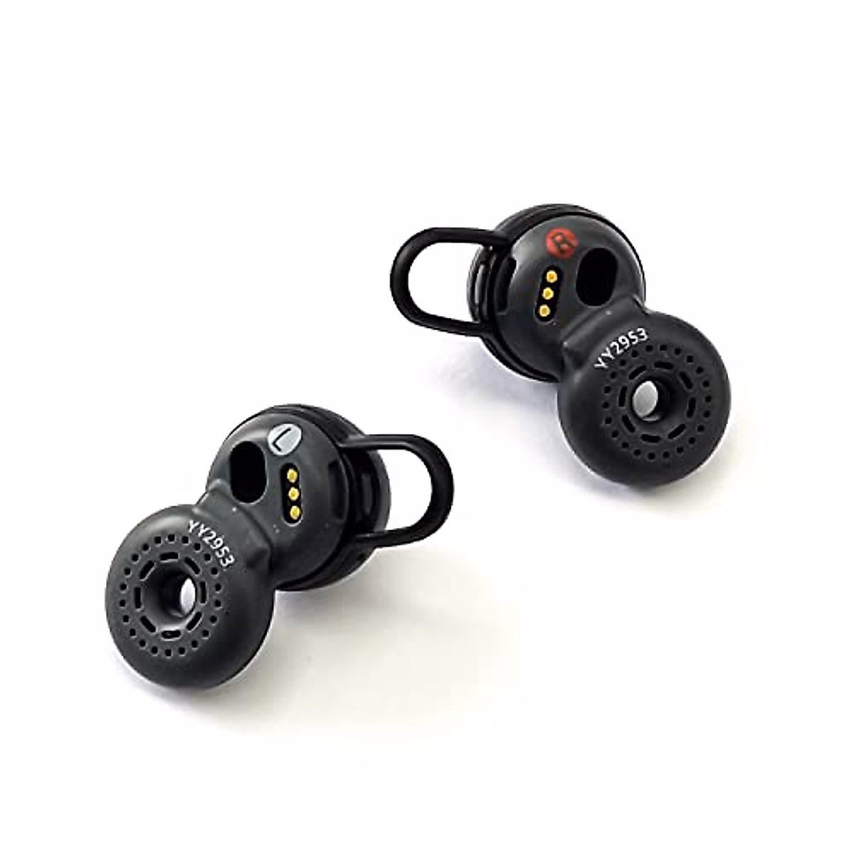 Geiomoo Silicone Ear Hooks Earpads Compatible with Sony LinkBuds WF-L900, Eartips Replacement Ring Supporters Wingtips (Black, XL/L/M/S/XS)