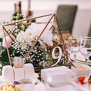 Yalikop 80 Pcs Clear Acrylic Rectangle Place Cards Blank Wedding Table Seating Chart Cards Acrylic Invitations DIY Guest Name Signs for Wedding Reception Party Banquet Birthday Dinner Table Decor