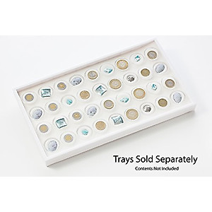 SE Clear Round Display Containers with Snap-On Lids and White Foam Fillers (Pack of 36) - GJ837W
