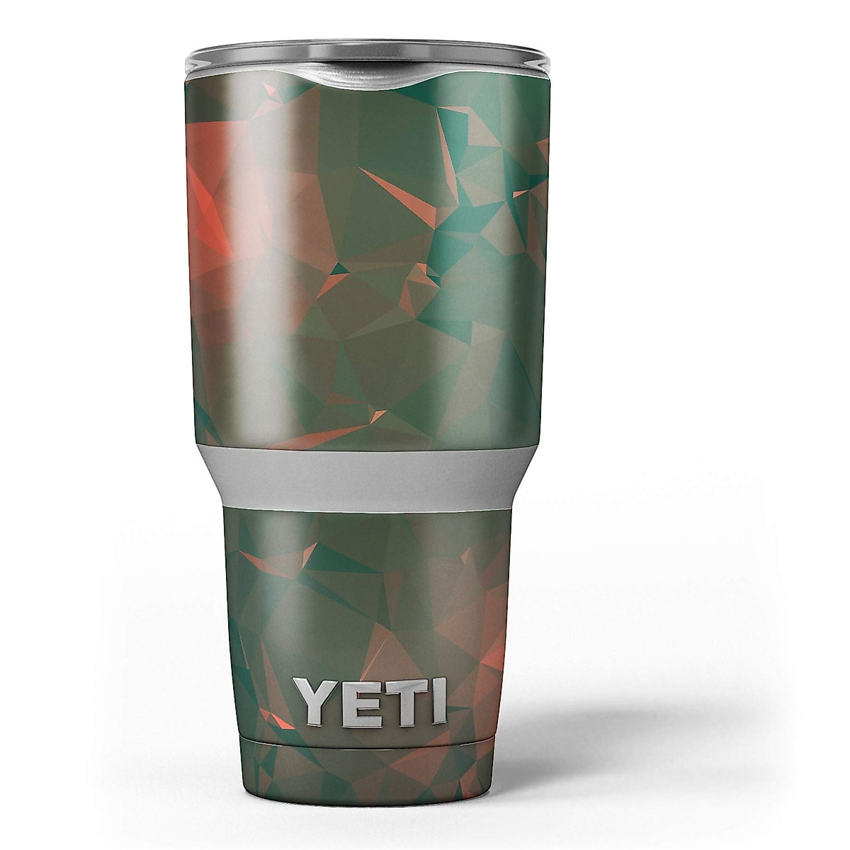 Design Skinz Green Geometric V10 - Skin Decal Vinyl Wrap Kit Compatible with The Yeti Rambler Cooler Tumbler Cups