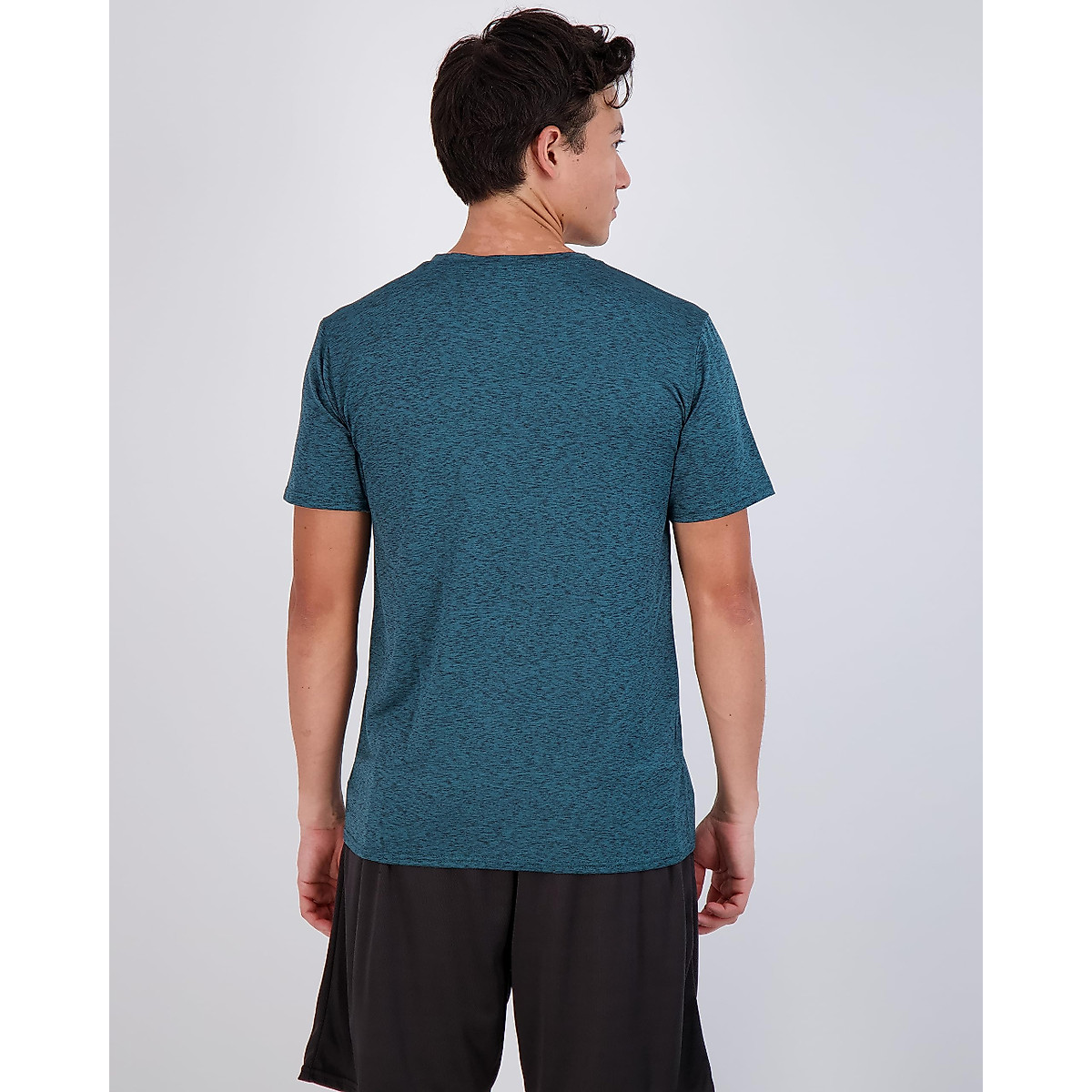 Real Essentials Athletic V Neck Tshirt Shirts T-Shirts Men Quick Dry Fit Tops Dri Fit Short Sleeve Active Wear Training Exercise Fitness Workout Shirt Tee Tees Gym Sports Top, Set 1, L, Pack of 5