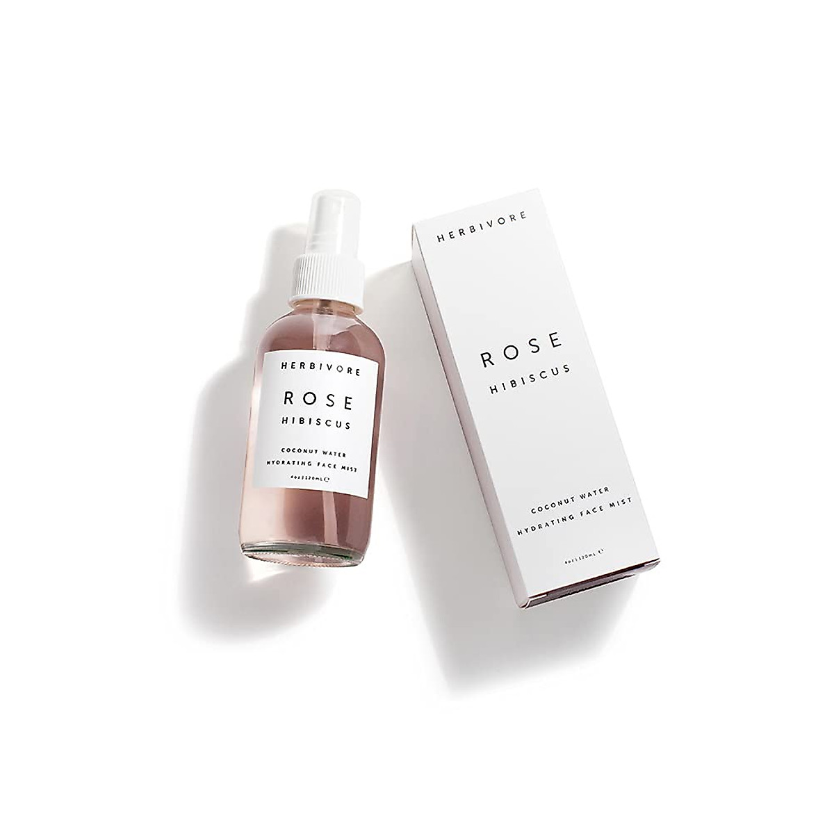 HERBIVORE Rose Hibiscus Coconut Water Hydrating Face Mist – Natural Dewy Glow, Organic Rose Water + Vegan Hyaluronic Acid, Plant-Based, Vegan, Cruelty-Free, 4 oz