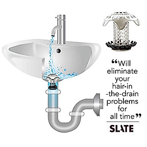 SinkShroom Ultra Revolutionary Bathroom Sink Drain Protector, Stainless Steel with Stopper