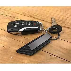 iPick Image Compatible with Honda HR-V Gunmetal Black Gray Metal Plate Carbon Fiber Texture Leather Key Chain