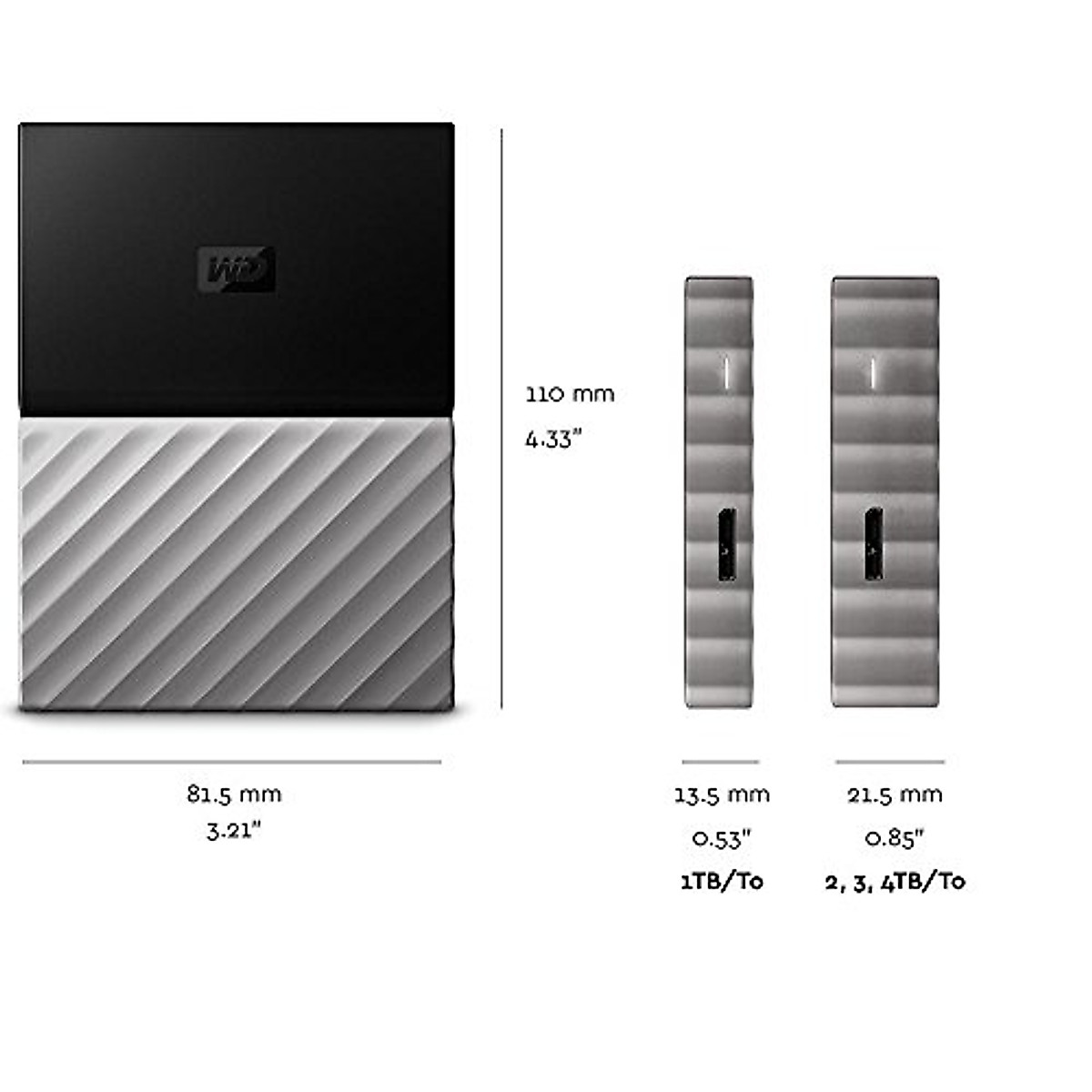 WD 2TB White-Gold My Passport Ultra Portable External Hard Drive - USB 3.0 - WDBFKT0020BGD-WESN