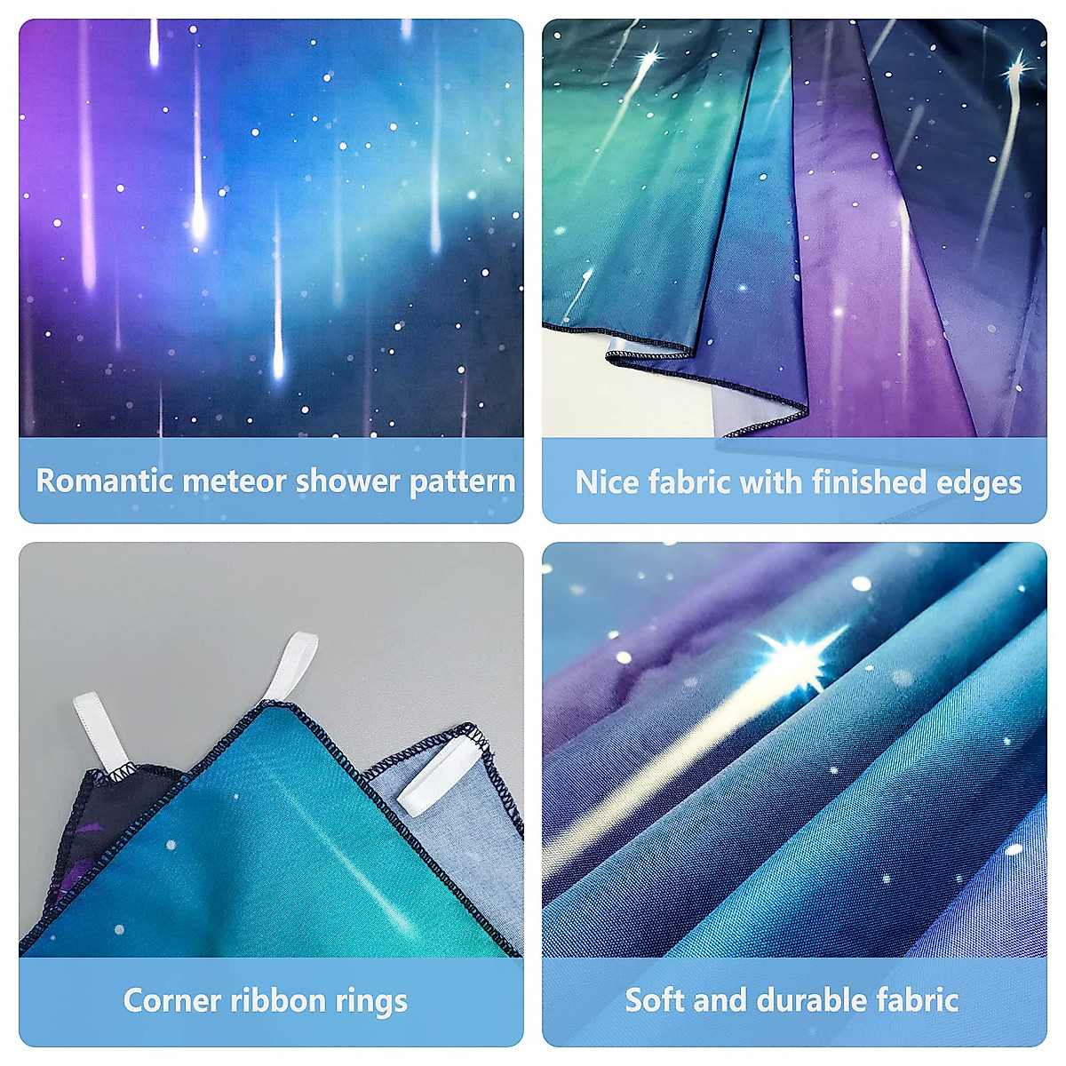 Fabric Night Sky Star Backdrop Shooting Star Aurora Party Decoration Universe Galaxy Constellation Celestial Photo Backgound Twinkle Little Star Photo Booth Wedding Baby Shower Birthday Party Supplies