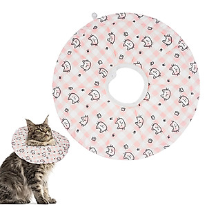Crazy Felix Cat Cone, Soft Cat Cone Collar to Stop Licking and Scratching, Adjustable Recovery Cone for Cats After Surgery with Drawstring Design, Easy to Eat and Drink