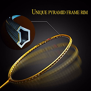 Senston N80 Badminton Racket Carbon-Fiber Badminton Racquet, Single Professional Badminton Racket Black Color