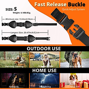 ZOHAN Dog Ear Muffs for Noise Protection, Comfort Dog Noise Cancelling Ear Muffs with Fast Snap Lock for Fireworks, Thunder, Vacuums(Black,S)