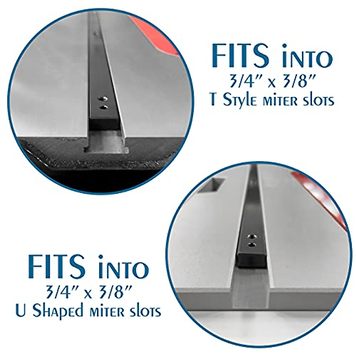 18” Precision Steel Miter Bar Rail Runner with Adjustable Spring Loaded Plungers For DIY Table Saw Crosscut Sleds, Jigs and Fixtures to Slide in 3/4 inch by 3/8 inch Miter Slots
