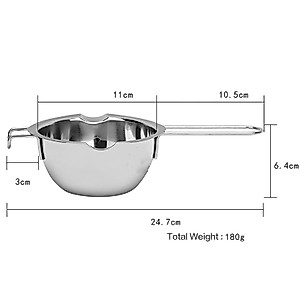PureSec Double Boiler Stainless Steel Chocolate Melting Pot 400ML for Melting Chocolate and Candle making