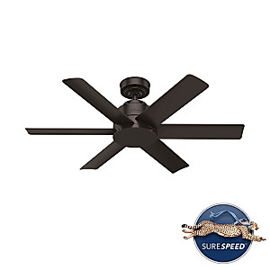 Hunter Fan Company, 51114, 44 inch Kennicott Premier Bronze Indoor / Outdoor Ceiling Fan and Wall Control