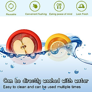 YJWZWE Reusable Fruit and Vegetable Storage Containers Lemon Keeper Tomato Holder Silicone Food Savers Fresh Stretch Pod for Fridge 2 Pack