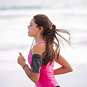 QCEED Sports Earbuds Wired with Built-in Mic, Sweatproof Earphones with Over Ear Hook, in Ear Running Headphones for Workout Exercise Gym Compatible with Smart Phones, with 1 Running Armband Case