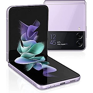 Samsung Galaxy Z Flip 3 5G T-Mobile Locked Android Cell Phone US Version Smartphone Flex Mode Intuitive Camera Compact 128GB Storage US Warranty (Renewed) (Lavender)