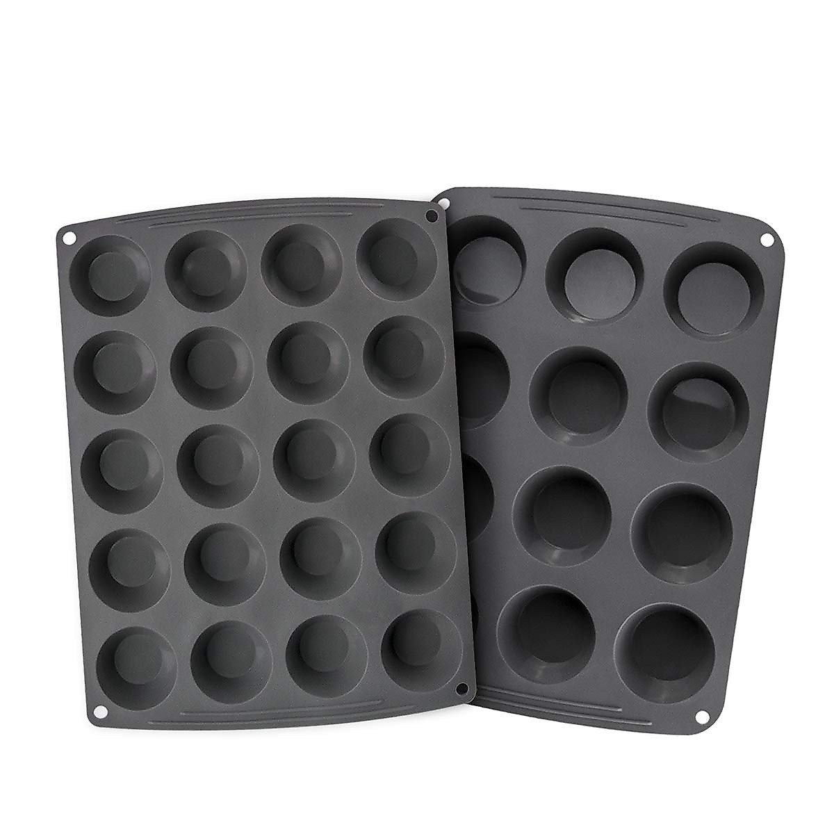 Webake Silicone Cake Mold Set of 2 For Mini Muffin Standard Size Muffin for Peanut Butter Fat Bomb Egg Bites Cupcake Pan