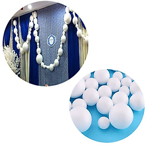 hesmartly 50-Pack 1Inch White Craft Balls for Crafts, Smooth Round White Foam Balls, Craft Supplies for DIY Decorations