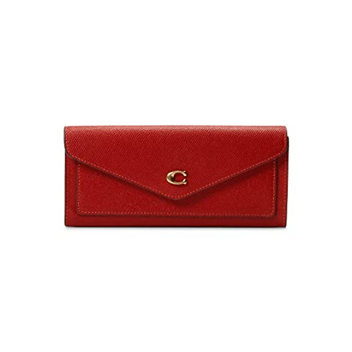COACH Cross Grain Leather Wyn Soft Wallet Sport Red One Size