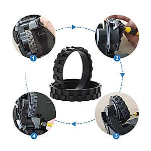 Abeskch Replacement Tire Compatible with IRobot Roomba Wheels Series 500, 600, 700, 800, 900 and I3, I6, I7, E5, E6, J9 Non-slip, high wear resistance Tire for irobot roomba wheel replacement (2 Pack)