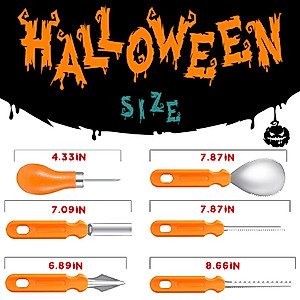 Dolirapa Mural Wall Art Pumpkin Carving Kit with Pack - 6 PCS Professional Carving Tools Jack O Lantern Party Stainless Steel Pumpkin Knife Cutting Tool Set,With Thick Handbag