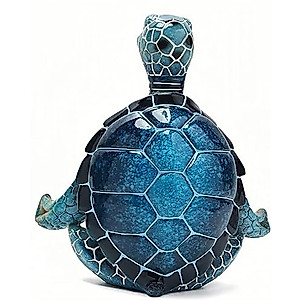 VVGIFTS Sea Turtle Meditation Yoga Decor, Sea Turtle Meditating Coastal Beach Decorations, Zen Yoga Resin Sea Turtle Statue for Home Office Decorations (Put The Palms Separate)
