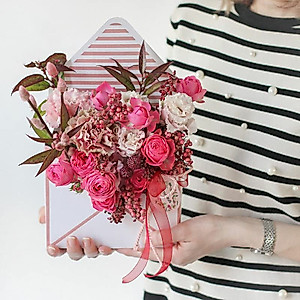 Elsjoy Set of 10 Florist Bouquet Envelope Boxes, 10 Styles Flower Bouquet Packaging Gift Paper Boxes for Wedding, Party, Birthday, Mother's Day