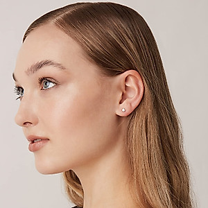 PAVOI 14K Gold Plated Star Stud Earrings - White