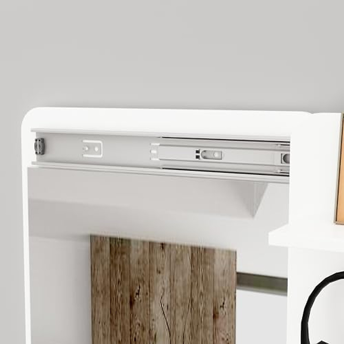 ECACAD 2 in 1 Full Length Mirror Wall Mounted with Shelves, Full Body Dressing Mirror, Versatile Coat Rack with Sliding Mirror for Entryway, Bedroom, White (15.7"-30.5" x 47.2")