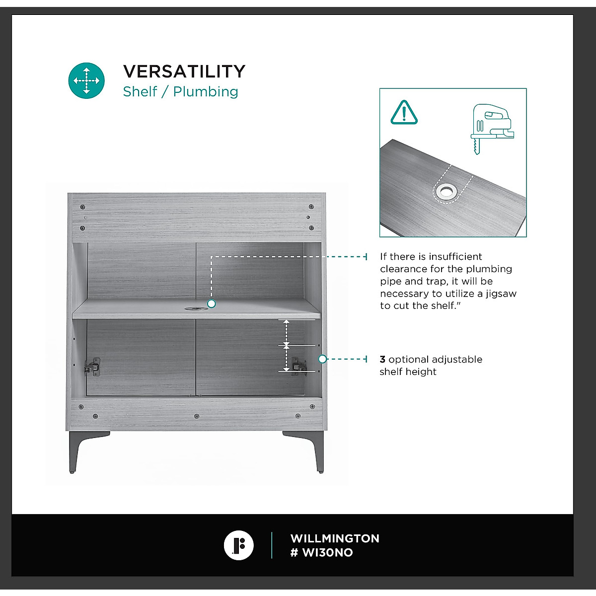 Fine Fixtures Opulence Collection 24 in. W x 18 in. D x 33 in. H Bathroom Vanity in Pastel Blue with White Matte Sintered Stone Sink - Satin Brass Hardware