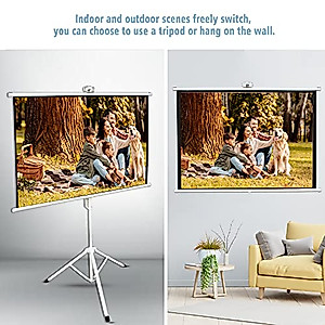 TRMESIA Portable Projector Screen 50in with Foldable Tripod Stand,Pull Down Small Screen for Projector,Projection Mini Movie Screen and Stand 4:3 Ratio & Carry Bag for Indoor Outdoor Movie Night