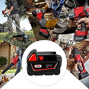 CEENR 2Pack 6500mAh 18V Battery and Charger Replacement for Milwaukee M 18 18 Volt Li-ion Compatible with Milwaukee Baterias Charger Combo 48-11-1840, 48-11-1811, 48-11-1820, 48-11-1822, 48-11-1828