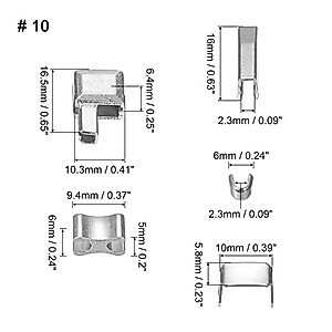 uxcell Zipper Repair Kits, 10 Metal Latch Slider Retainers Box & Insertion Pins & Top Bottom Stoppers for Bag Coat Zippers Replacing (75Pcs, Silver)