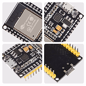5PCS ESP32 38Pin Development Board ESP-32S Microcontroller Processor Integrated 2-in-1 Microcontroller ESP-WROOM-32 Chip CP2102 WiFi NodeMCU-32S ESP-WROOM-32 Compatible with Arduino IDE