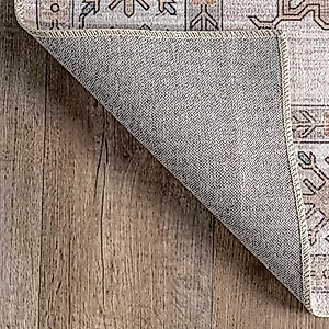 nuLOOM Finley Machine Washable Vintage Distressed Accent Rug, 3' x 5', Ivory