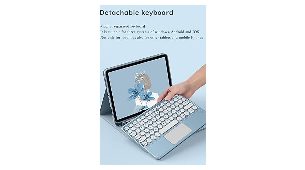 HENGHUI Keyboard Case for iPad Mini 6th Generation Touchpad Detachable ...