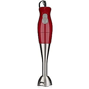 Eternal Living Immersion Hand Blender Handheld Electric Heavy Duty, Red