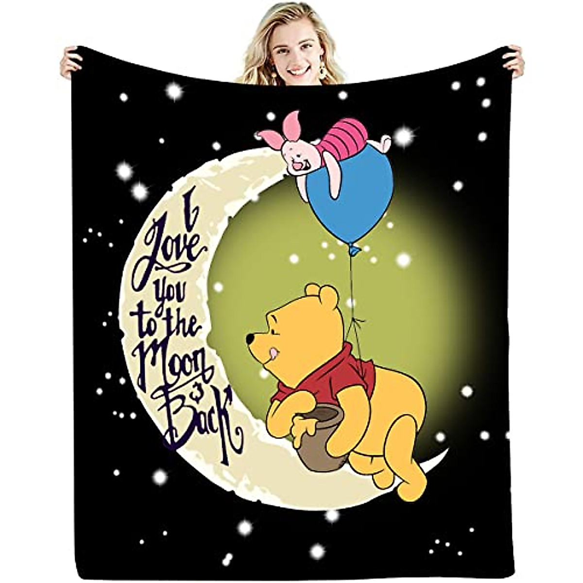 EVAGMG Cute Blanket Boys Girls Blankets Flannel Fleece Bear Throw Best Friend Super Soft Cozy Warm Plush Bedding 50''x40''