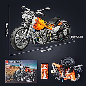 HOGOKIDS Motorcycle Building Block Set - 436 PCS Collectible Motorcycle Display Model, STEM Tech Motorbike Toy Collection Brick Kit, Birthday Gift for Adults Kids Boys Ages 6 7 8 9 10 11 12+ Years Old
