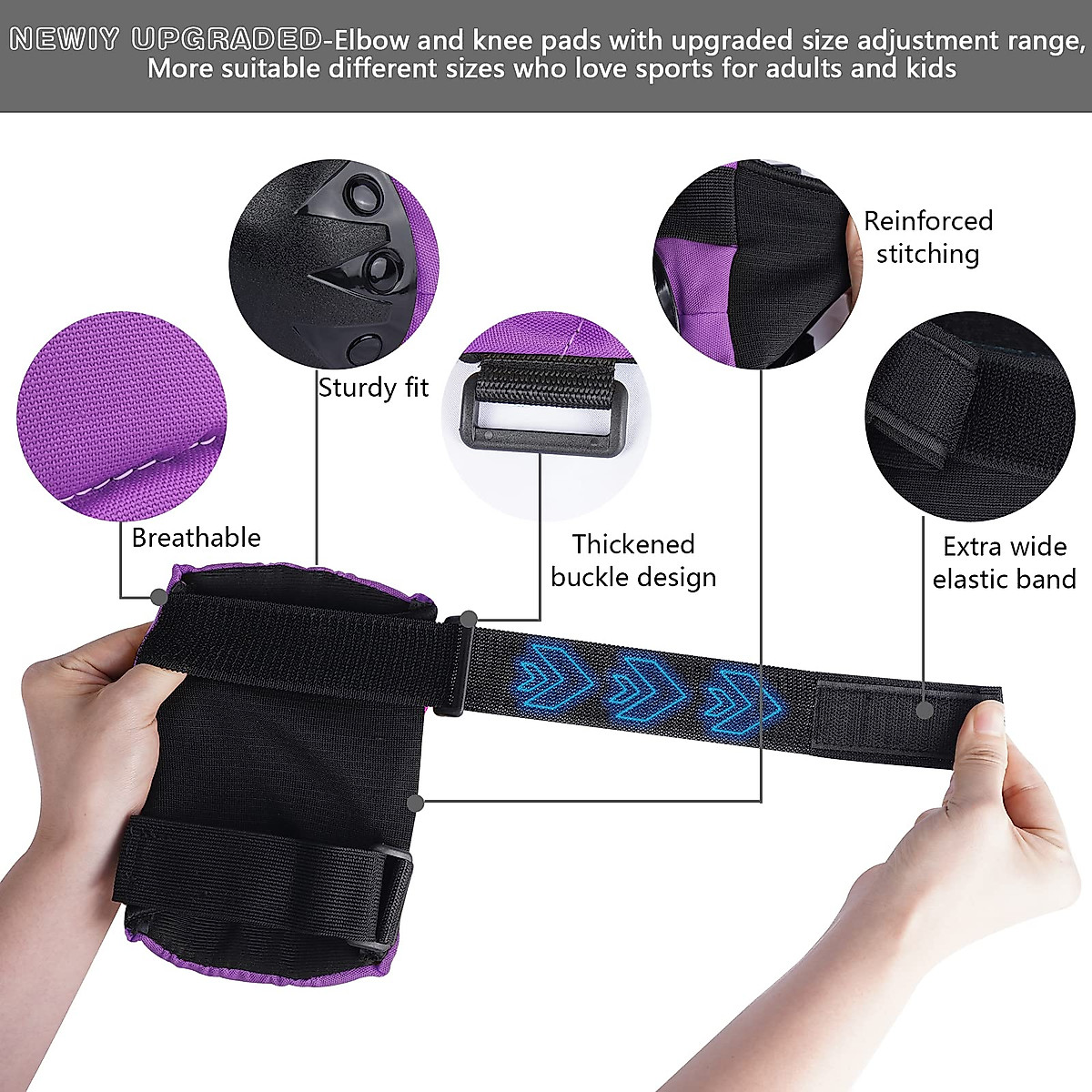 Haomaomao Adult & Kids Knee Pads Elbow Pads Wrist Guards Protective Gear Set for Roller Skates Scooter Inline Skating Cycling BMX Bike Skateboard Riding and Outdoor Extreme Multi-Sports