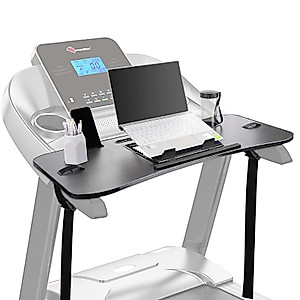 Natheeph Treadmill Desk Attachment Treadmill Laptop Holder Height Multi-Stage Adjustable Treadmill Desk for Notebooks, Tablets, Laptops, and More, with Non-Slip Pads and Nylon Strap (Adjustable Grey)