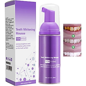 AKARY Teeth Whitening Mousse, Refreshing Breath Deep Cleaning Foam Toothpaste Natural Mouth Wash Water, Purple Teeth Whitening Toothpaste Ultra Fine Mousse Foam