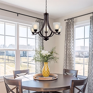 Kira Home Weston 5" Glass Shades, Alabaster Replacement Glass, 1-5/8" Fitter Opening for Threaded Medium Base Socket, 5" x 5", 3-Pack