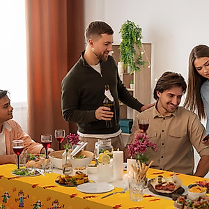 Avezano 3 pcs Fall Tablecloth Autumn Tablecloth Disposable Thanksgiving Plastic Tablecloths Scarecrow Pumpkin Maple Leaf Fall Tablecloths for Rectangle Tables, 108x54 Inch