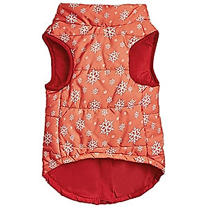 Jecikelon Small Dog Winter Coat Windproof Warm Puppy Jacket Zip Up Dog Snowproof Vest with D-Ring (Medium, Y04 Red2)