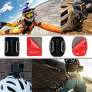 MiPremium Adhesive Mount Kit Sticky Pads for GoPro Hero 11 10 9 8 7 6 5 4 Black Silver Session Cameras. Flat & Curved Helmet Mounting Attachment Accessories for Go Pro Other Action Camera (10 Pack)